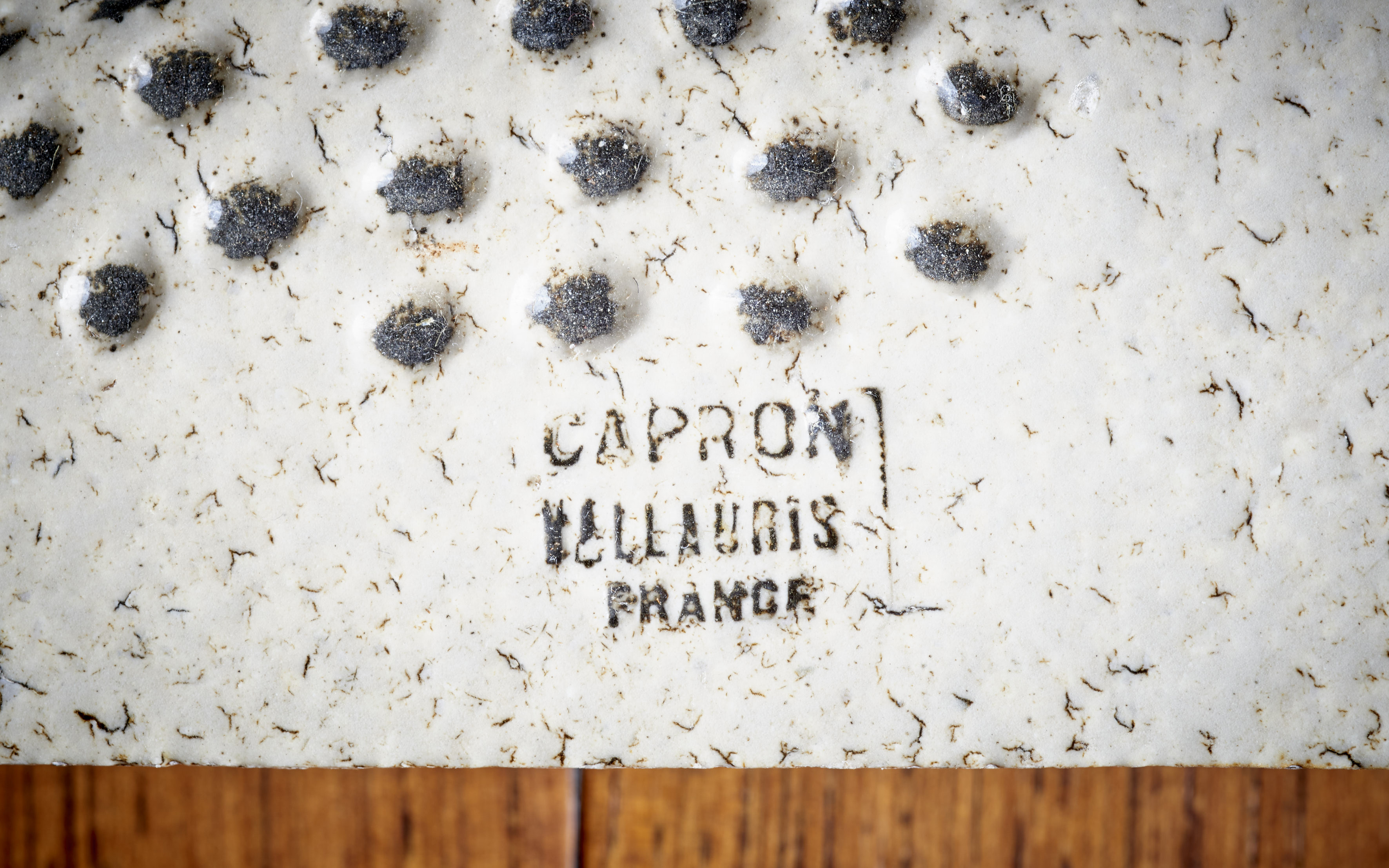 Roger Capron Set of 5 Blue Ceramic Tiles, Labeled