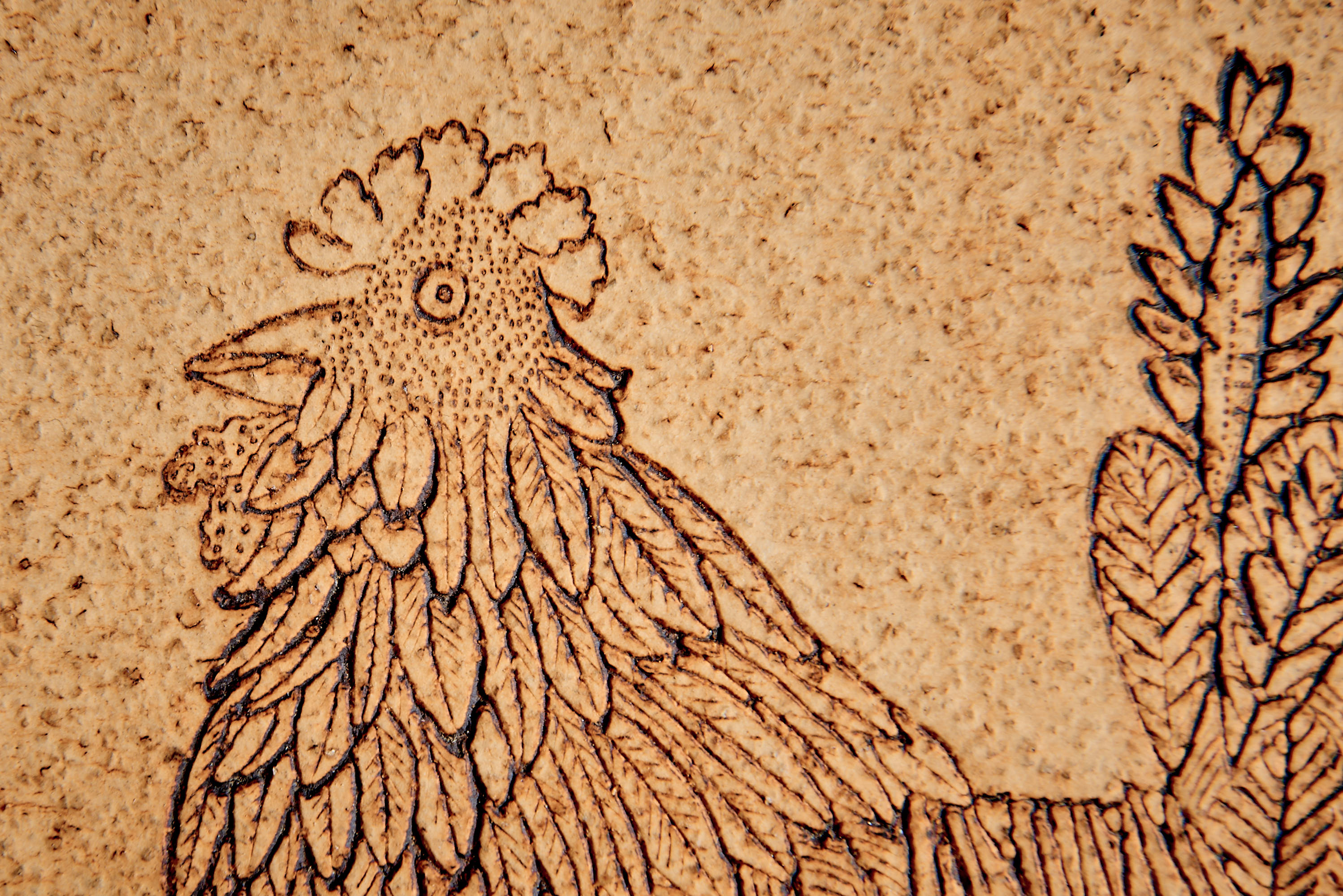 Ceramic Tile with Rooster Motive by Roger Capron
