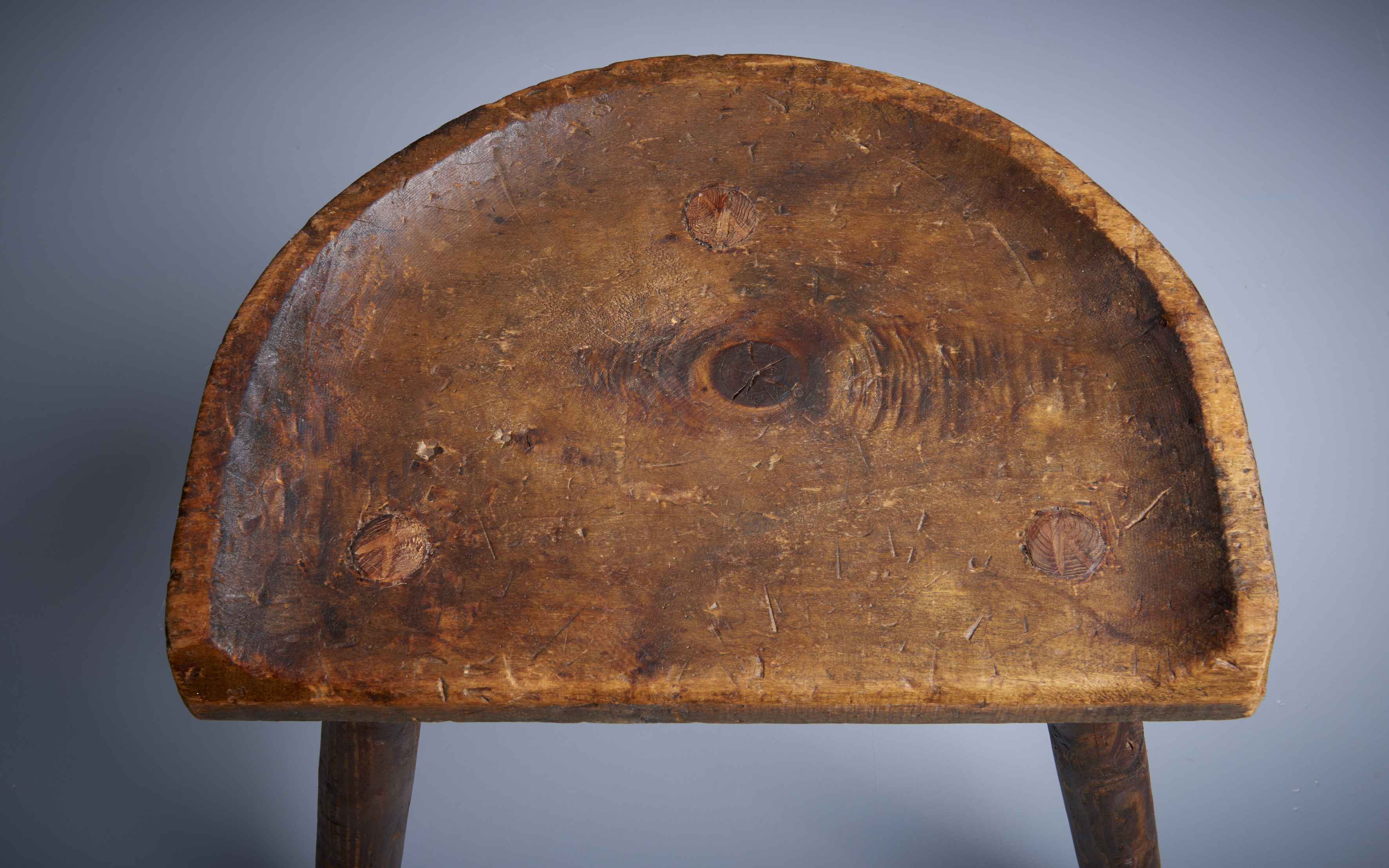 Antique Black Forest Farmers Tripod Stool 19th Century in Pine Wood
