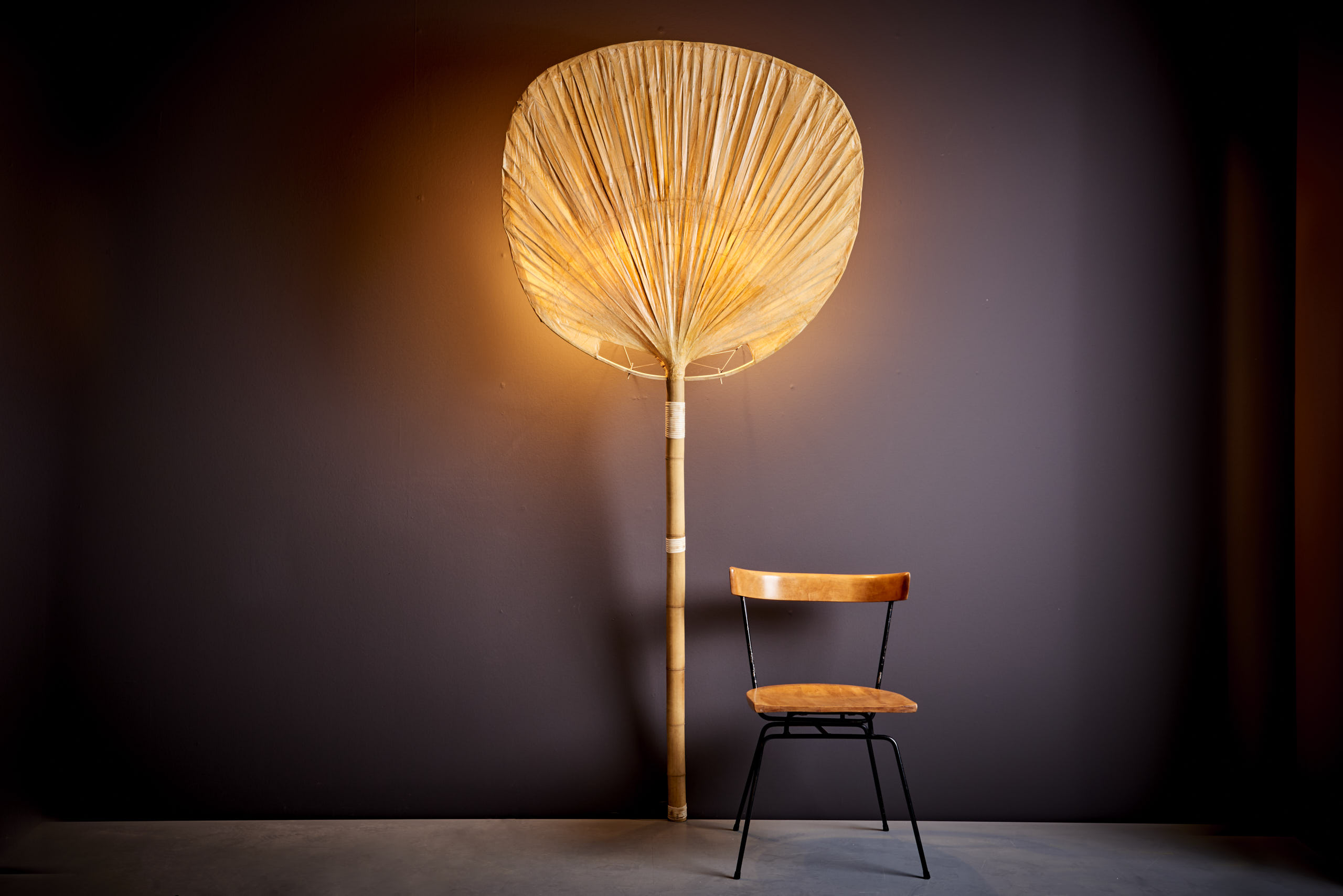 Ingo Maurer Uchiwa Floor Lamp in Bamboo and Paper