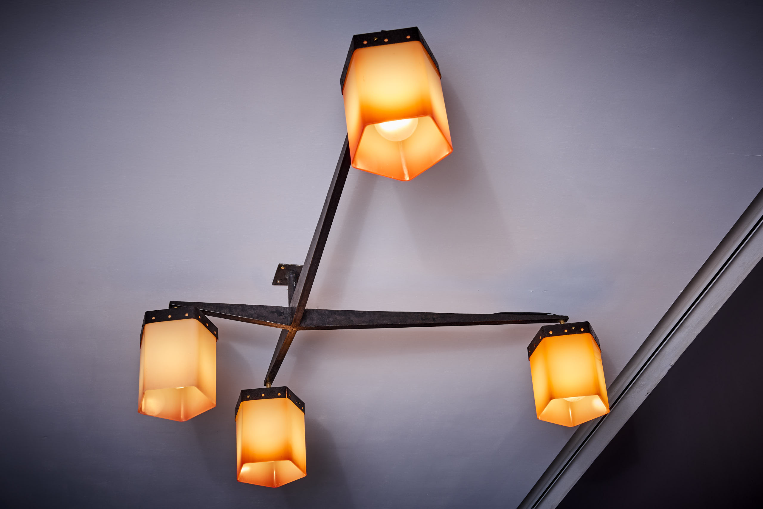 Architectural Flush Mount Ceiling Lamps with Perspex Shade