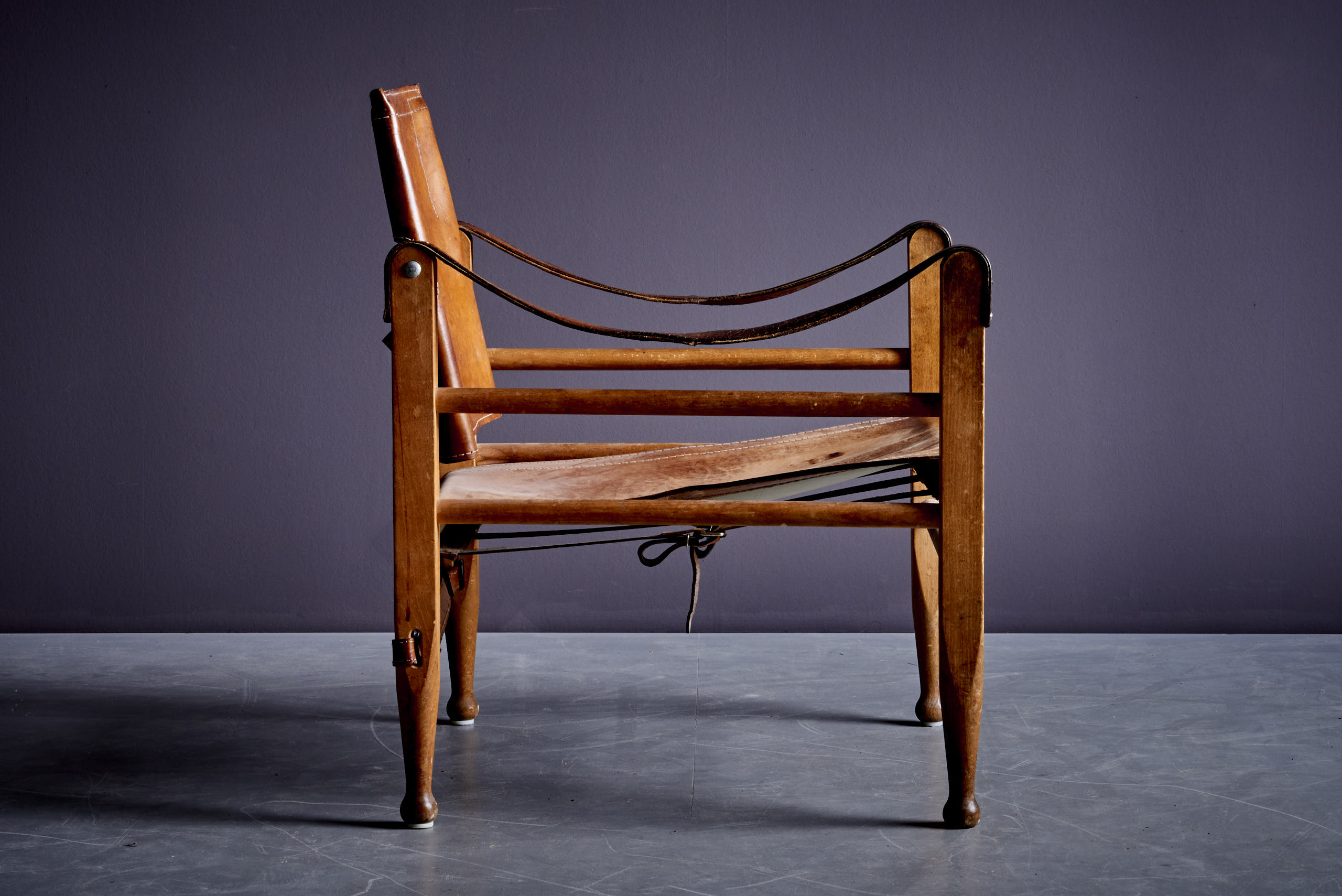 Aage Bruun & Søn Safari Chair in full grain leather