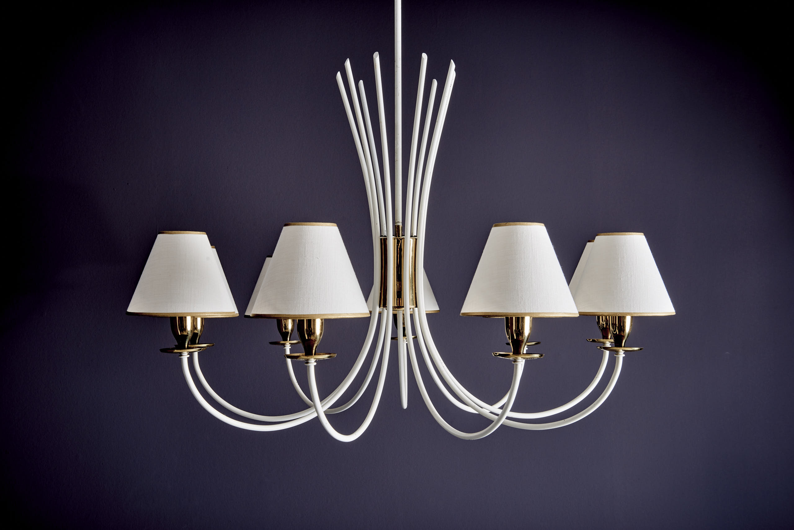 Elegant Nine Arm Chandelier in the Manner of Jean Royère