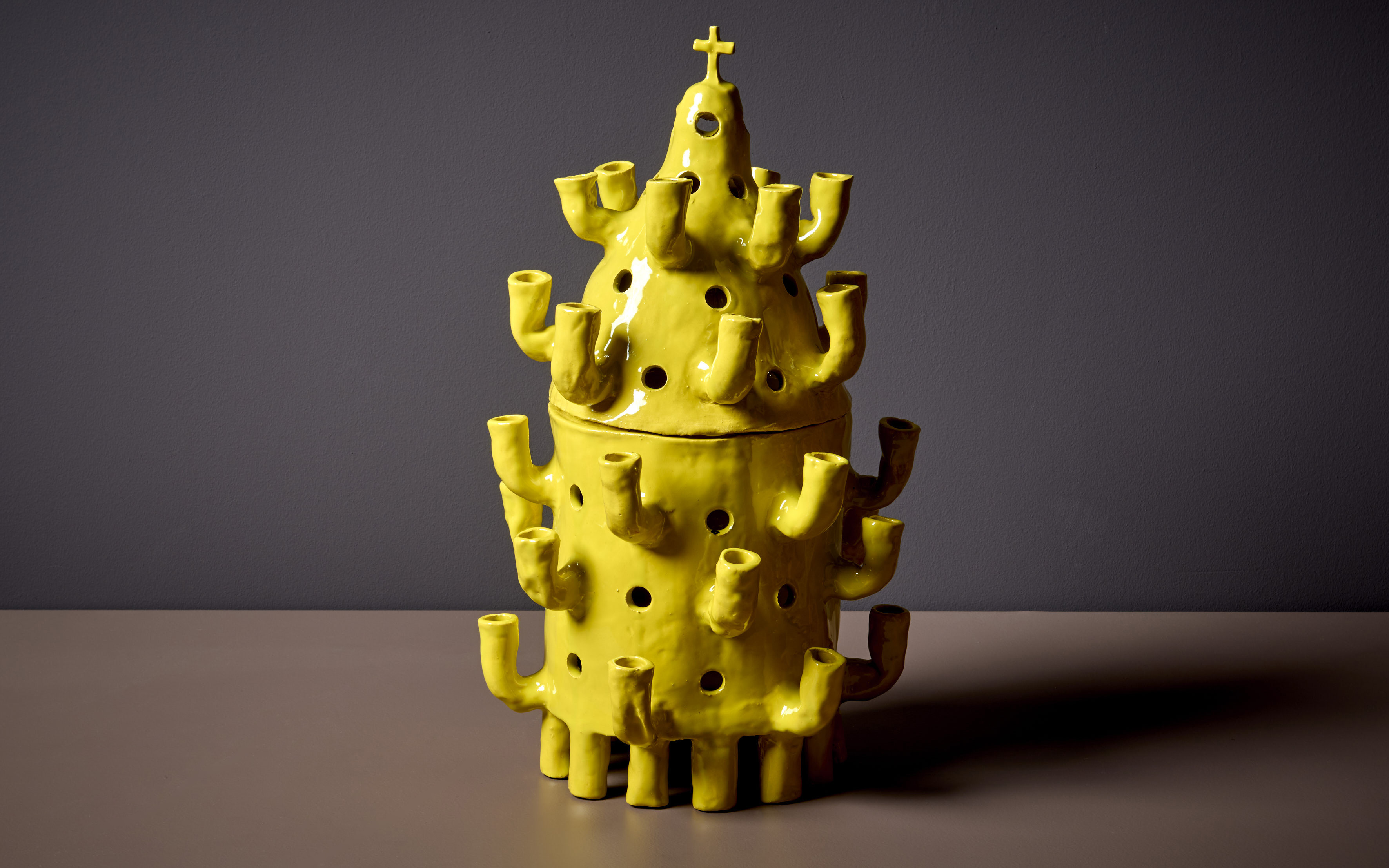 Ceramic Vessel Nr. 295 by Onka Allmayer-Beck in yellow