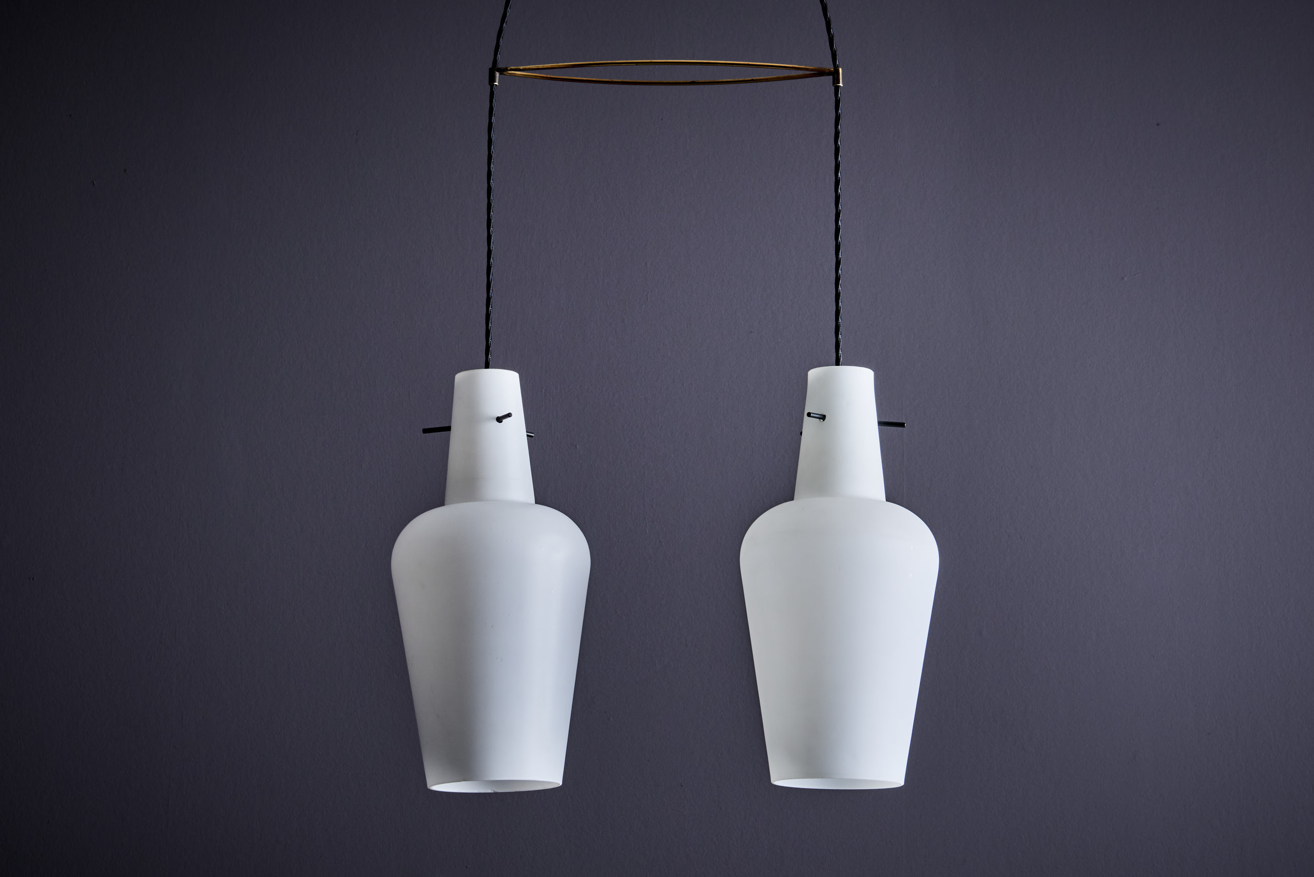 Italian Pendant Light with two glass shades