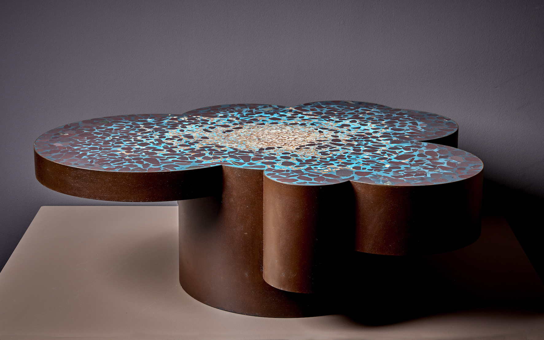 Hand-crafted Terrazzo Coffee Table "Pope Bellanova" by Felix Muhrhofer
