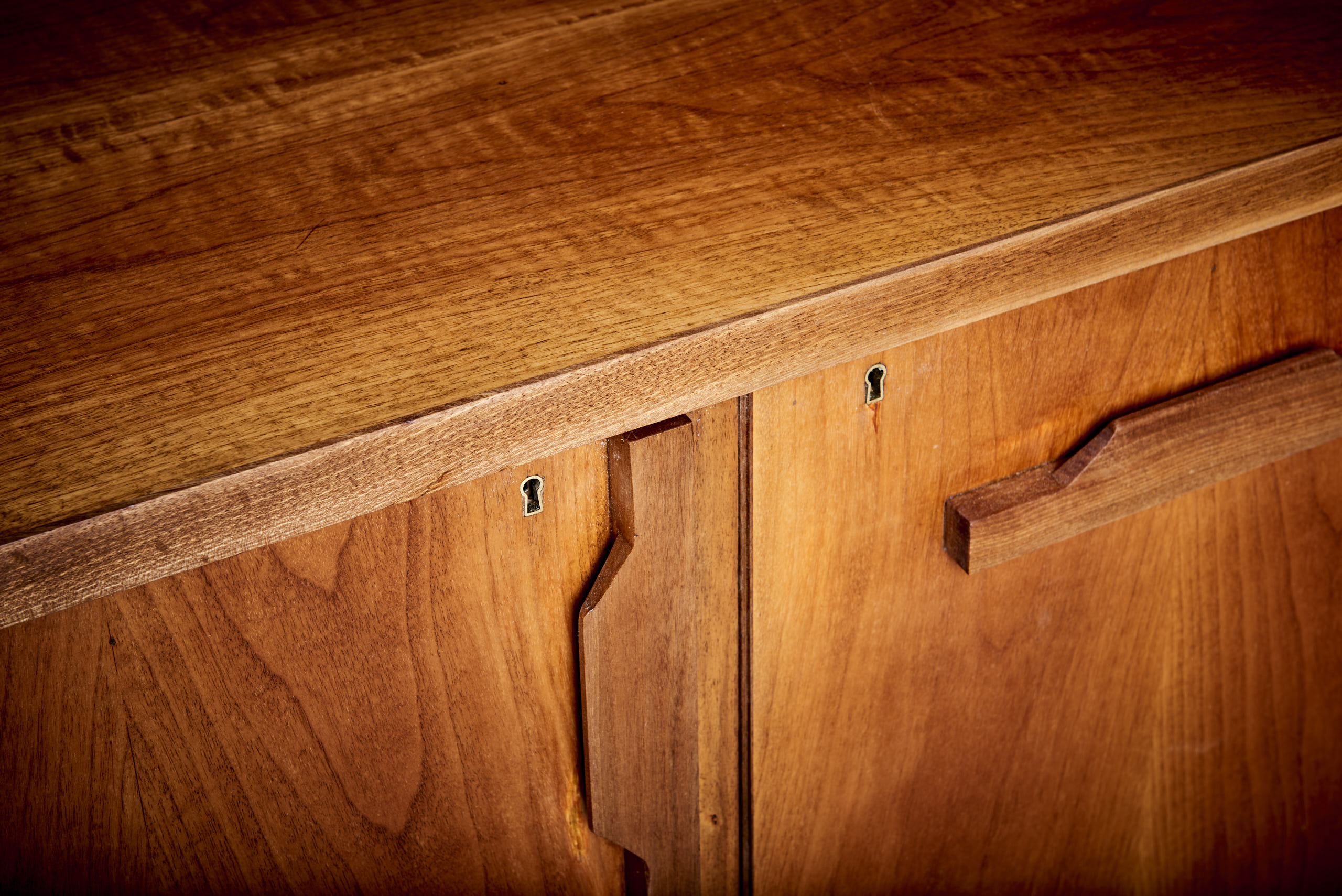 1950s Italian constructivism Walnut studio sideboard or credenza