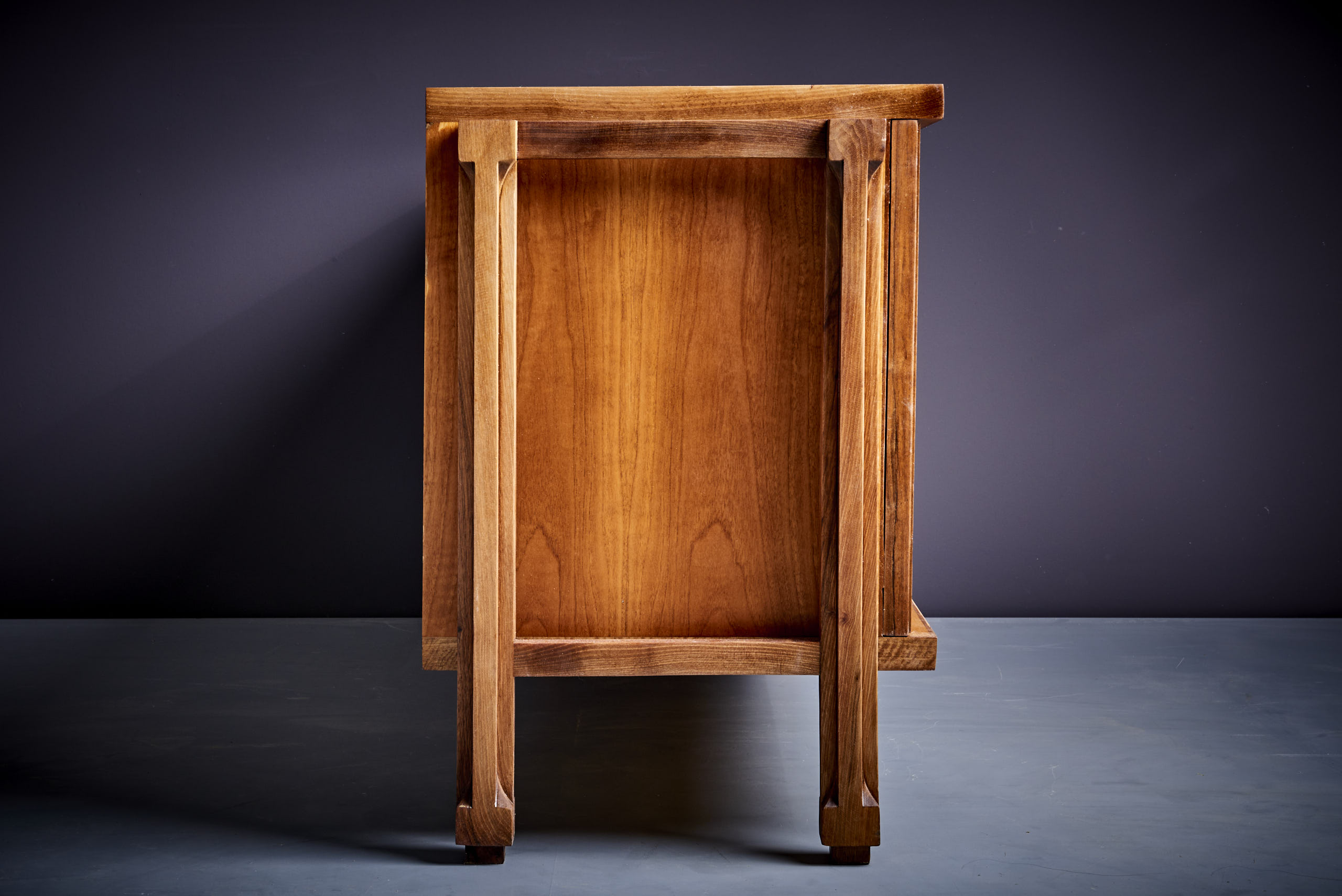 1950s Italian constructivism Walnut studio sideboard or credenza