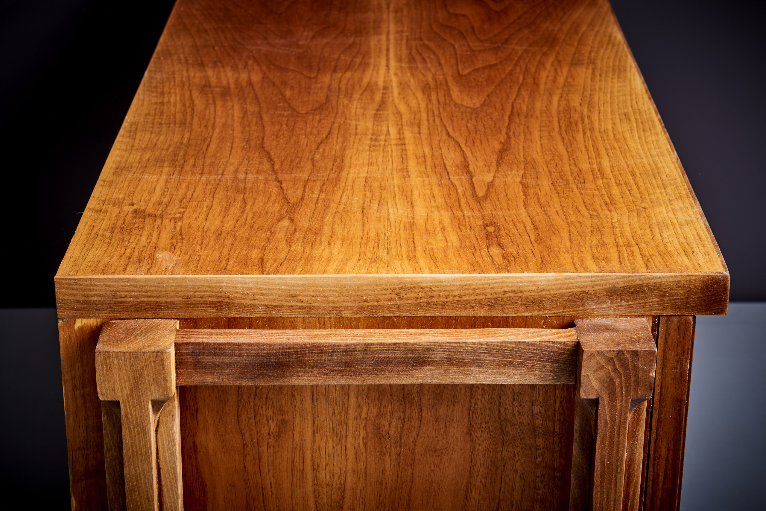 1950s Italian constructivism Walnut studio sideboard or credenza
