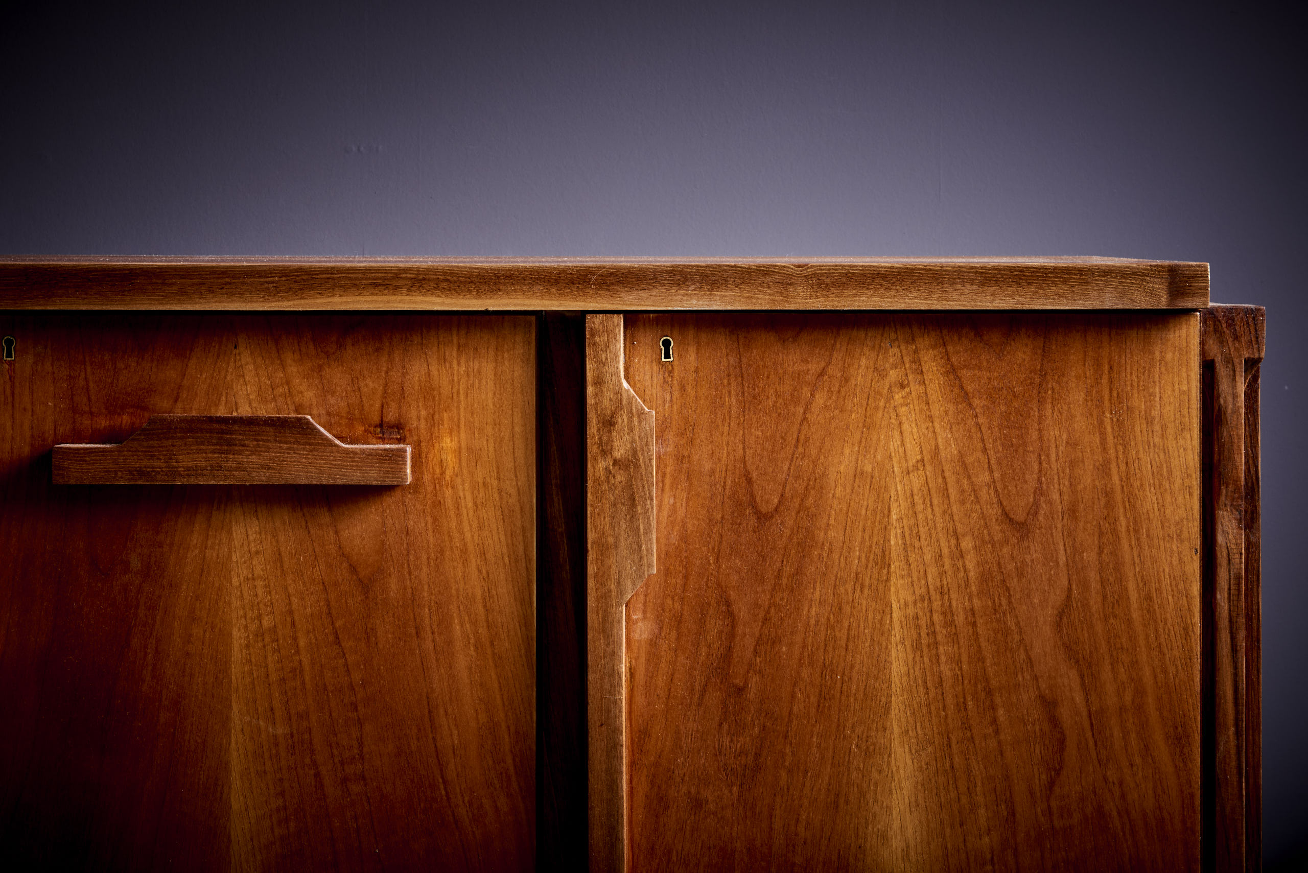 1950s Italian constructivism Walnut studio sideboard or credenza