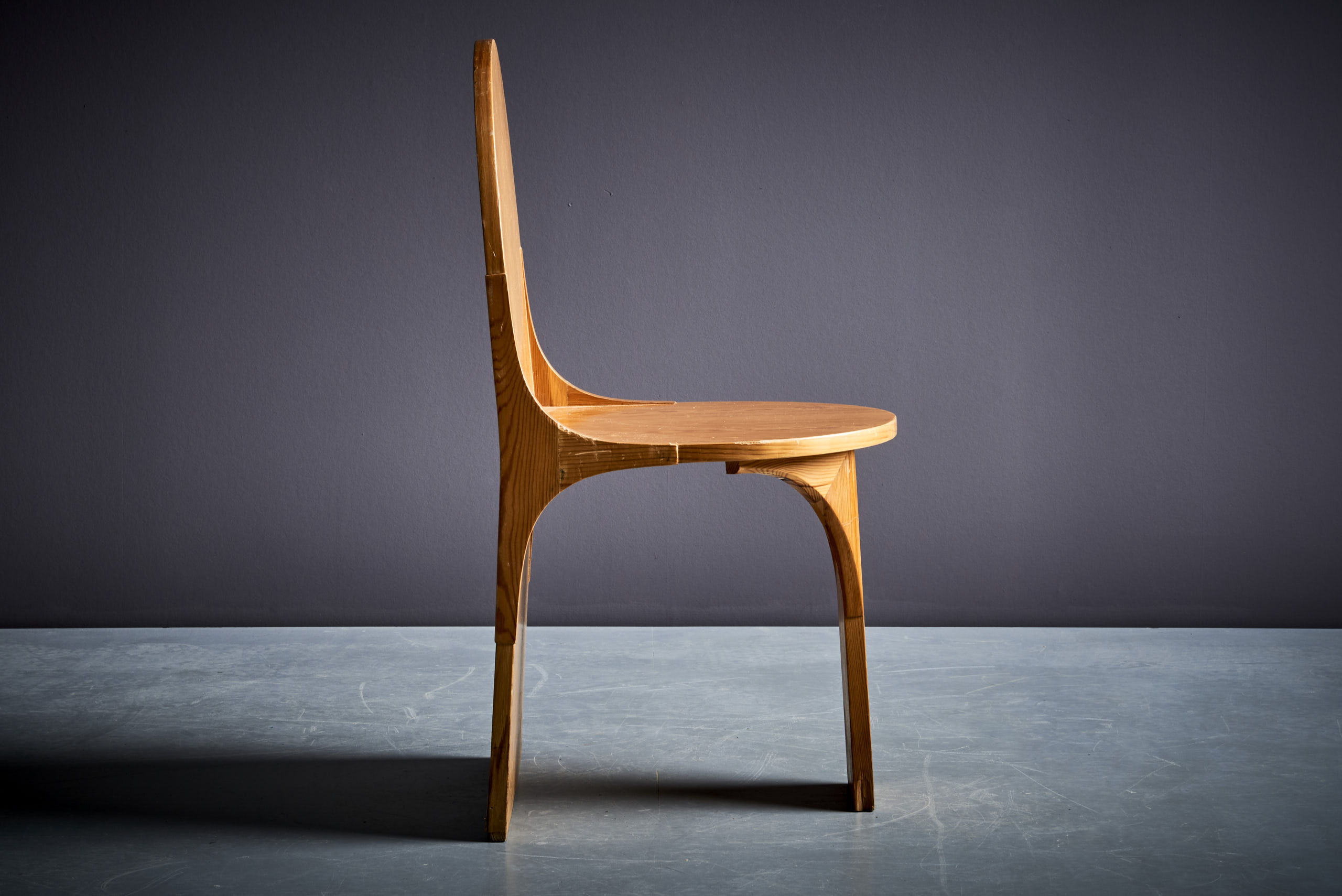 Sculptural Scandinavian Modern Chair in Wood