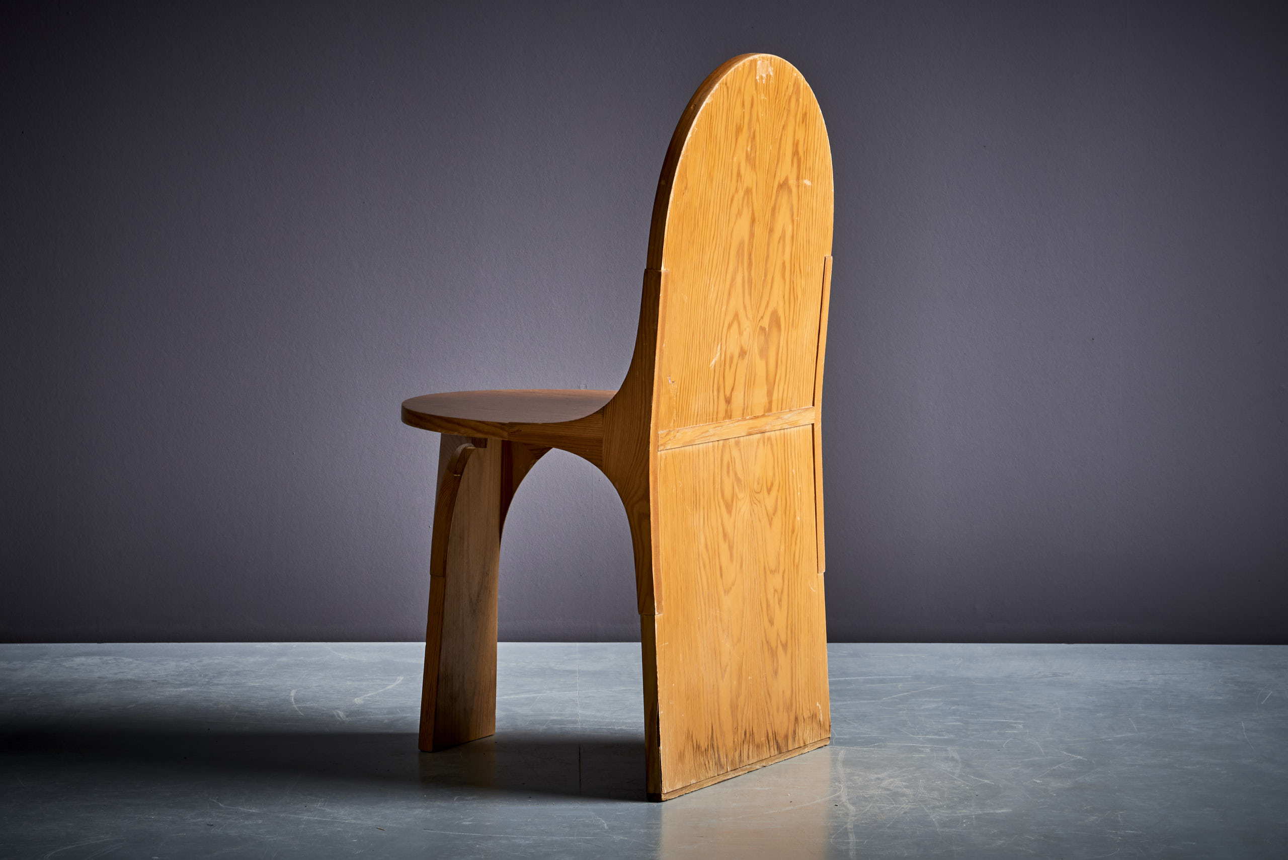 Sculptural Scandinavian Modern Chair in Wood