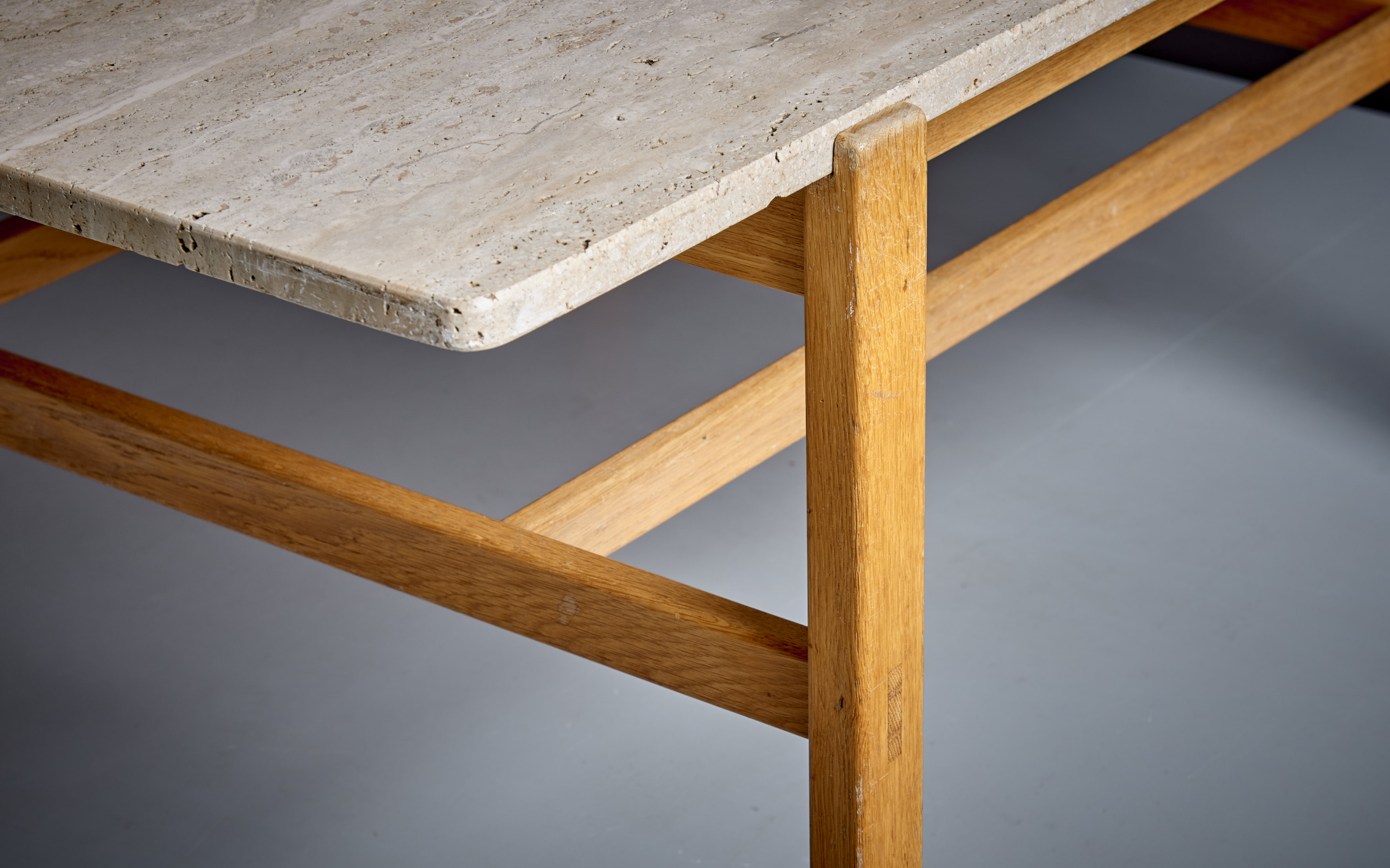 Coffee Table by Inge Davidsson for Ernst Johansson with Travertine Top