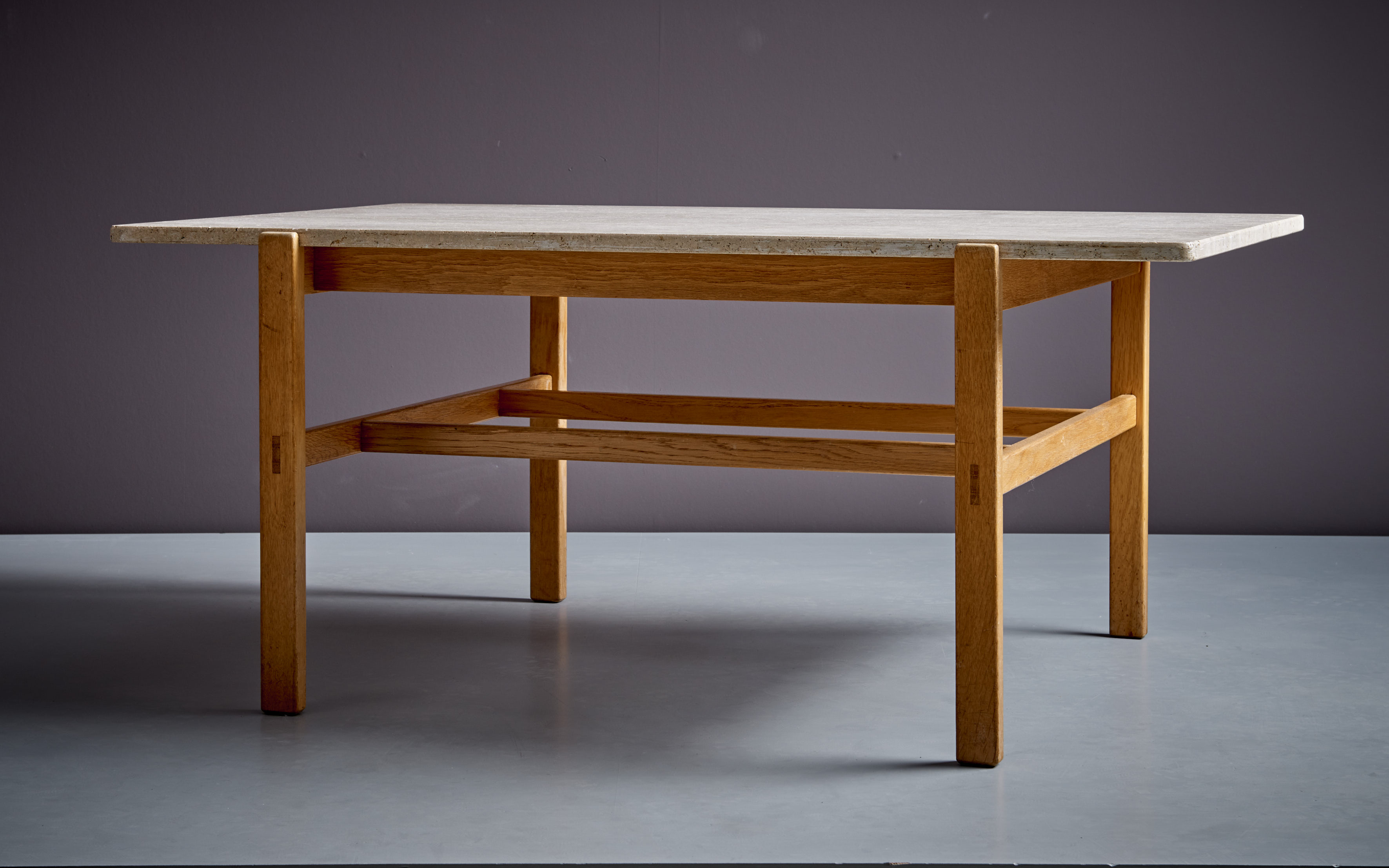 Coffee Table by Inge Davidsson for Ernst Johansson with Travertine Top