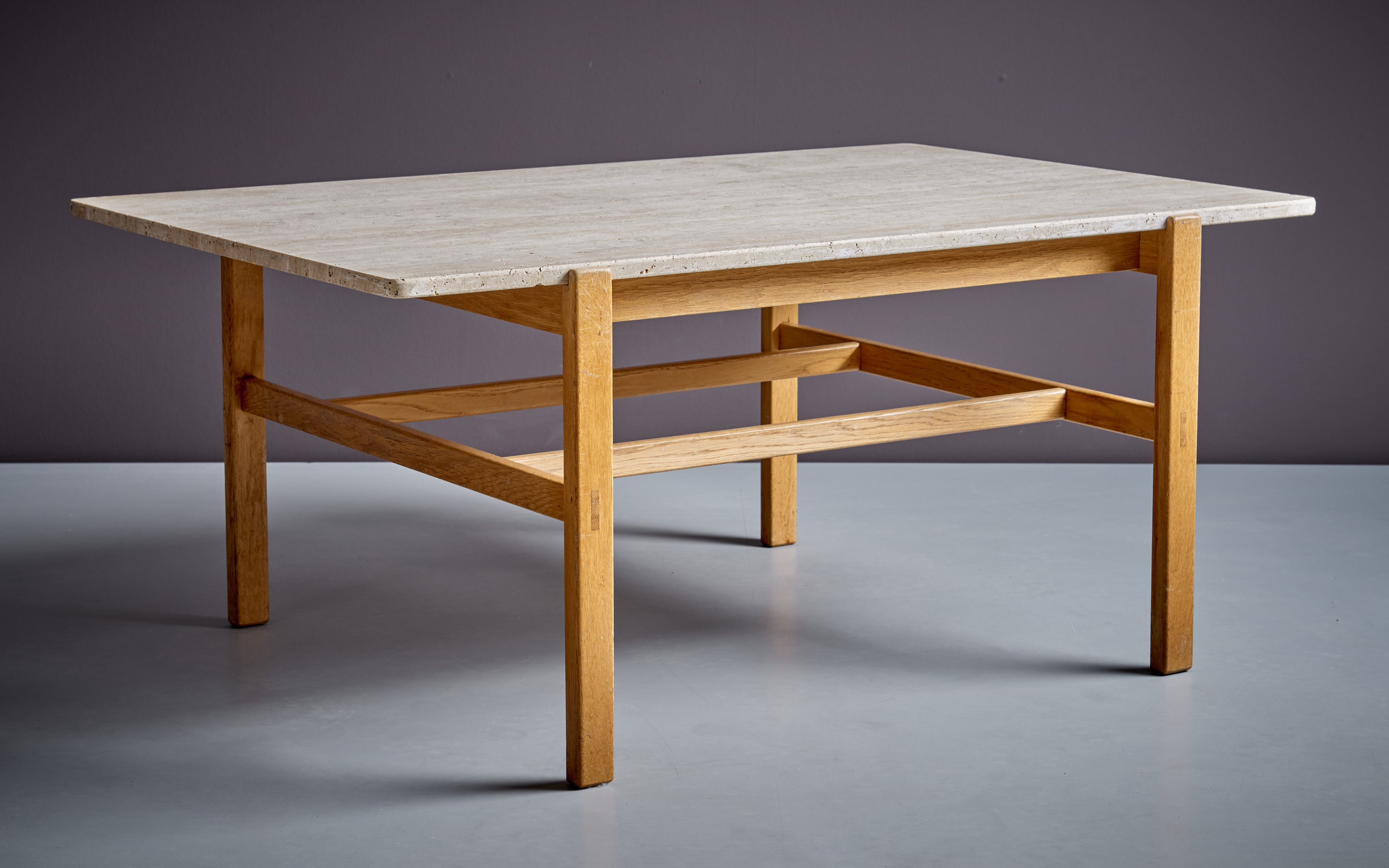 Coffee Table by Inge Davidsson for Ernst Johansson with Travertine Top