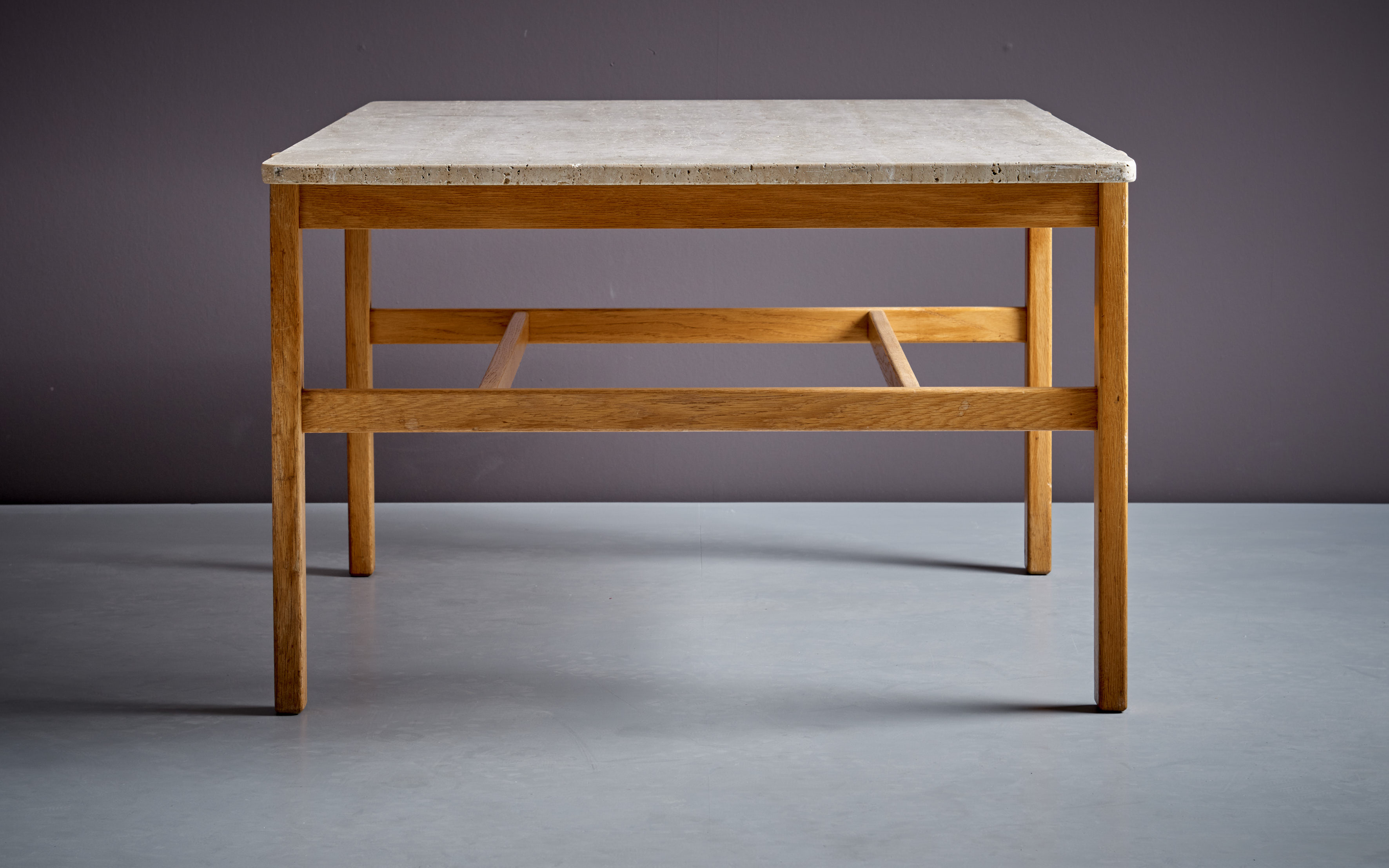 Coffee Table by Inge Davidsson for Ernst Johansson with Travertine Top