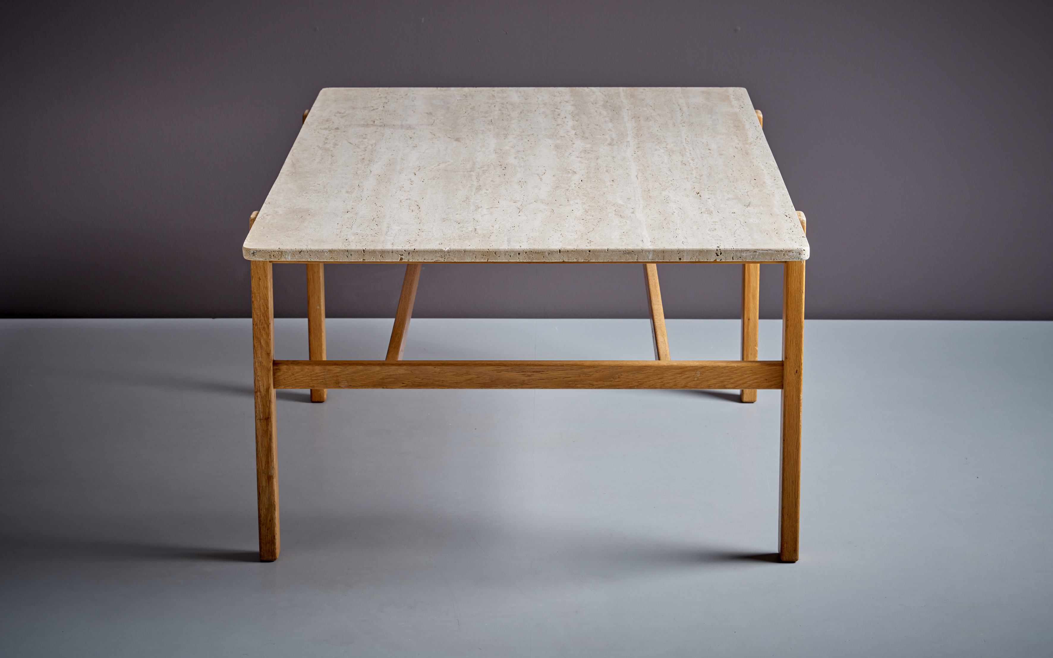 Coffee Table by Inge Davidsson for Ernst Johansson with Travertine Top