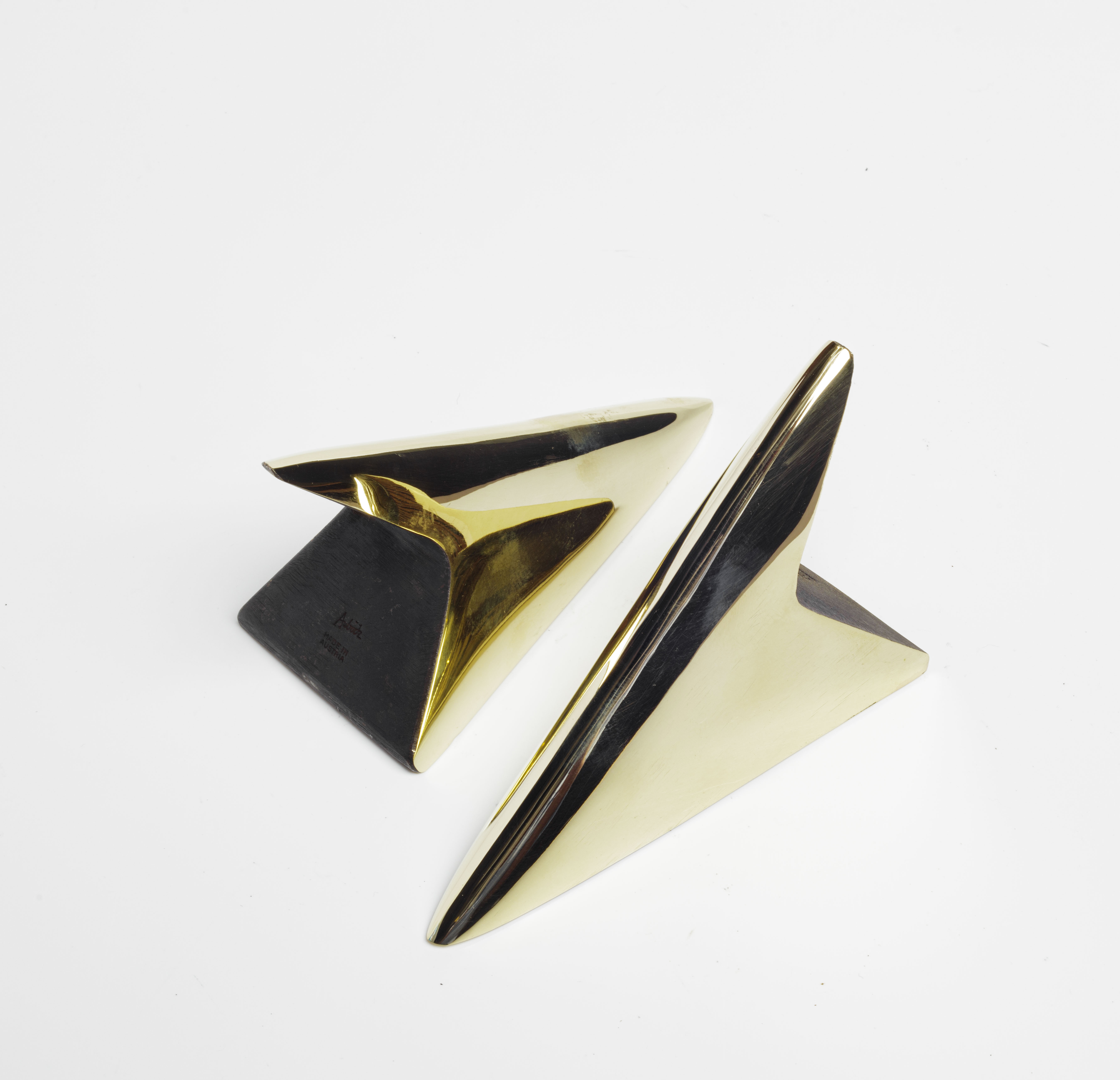 Pair of Carl Auböck #3846 Bookends "Rocket" in Brass
