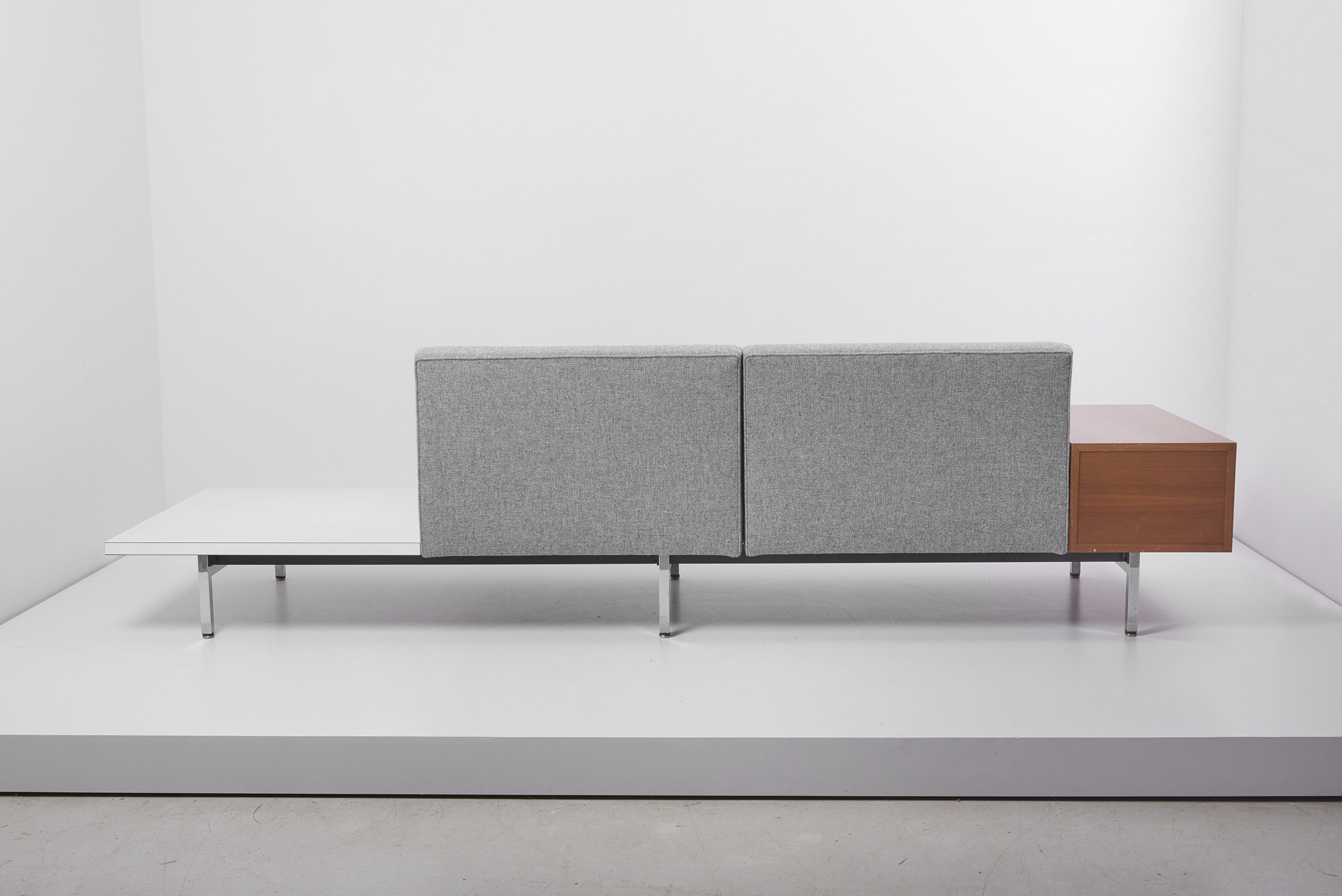 Two Modular Sofas with Table and Drawers by George Nelson for Herman Miller