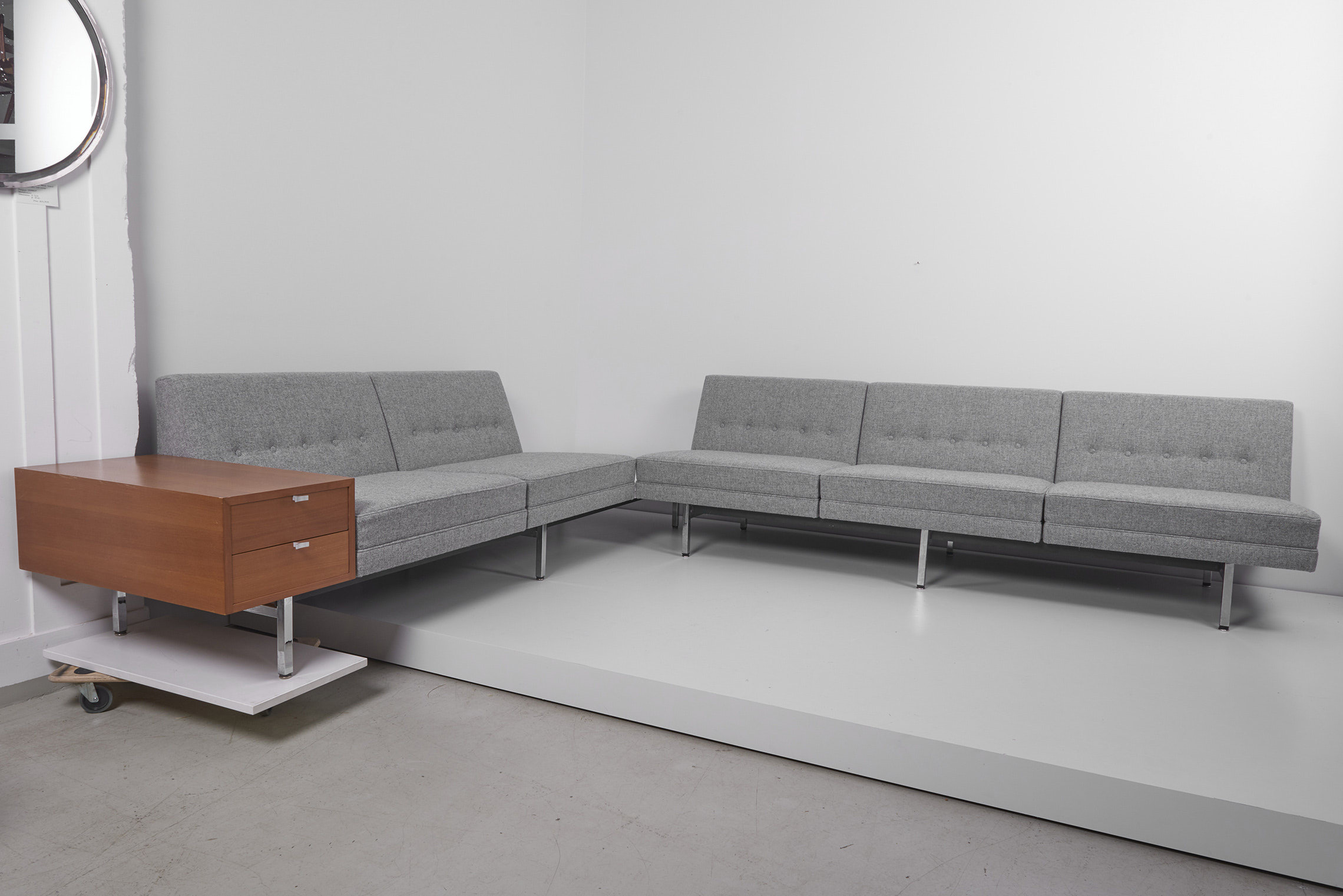 Two Modular Sofas with Table and Drawers by George Nelson for Herman Miller