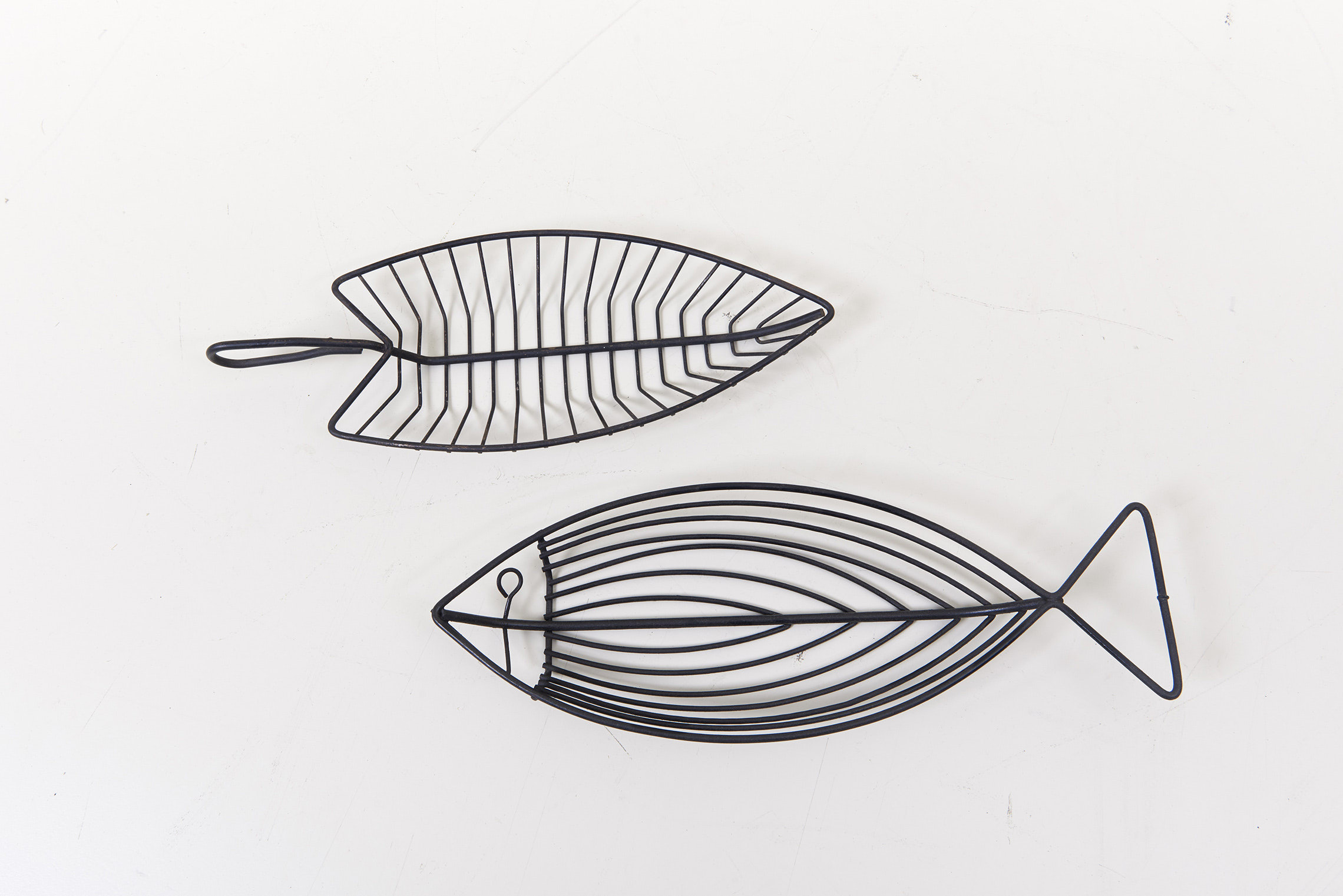 Pair of Fish Bowls in Wire