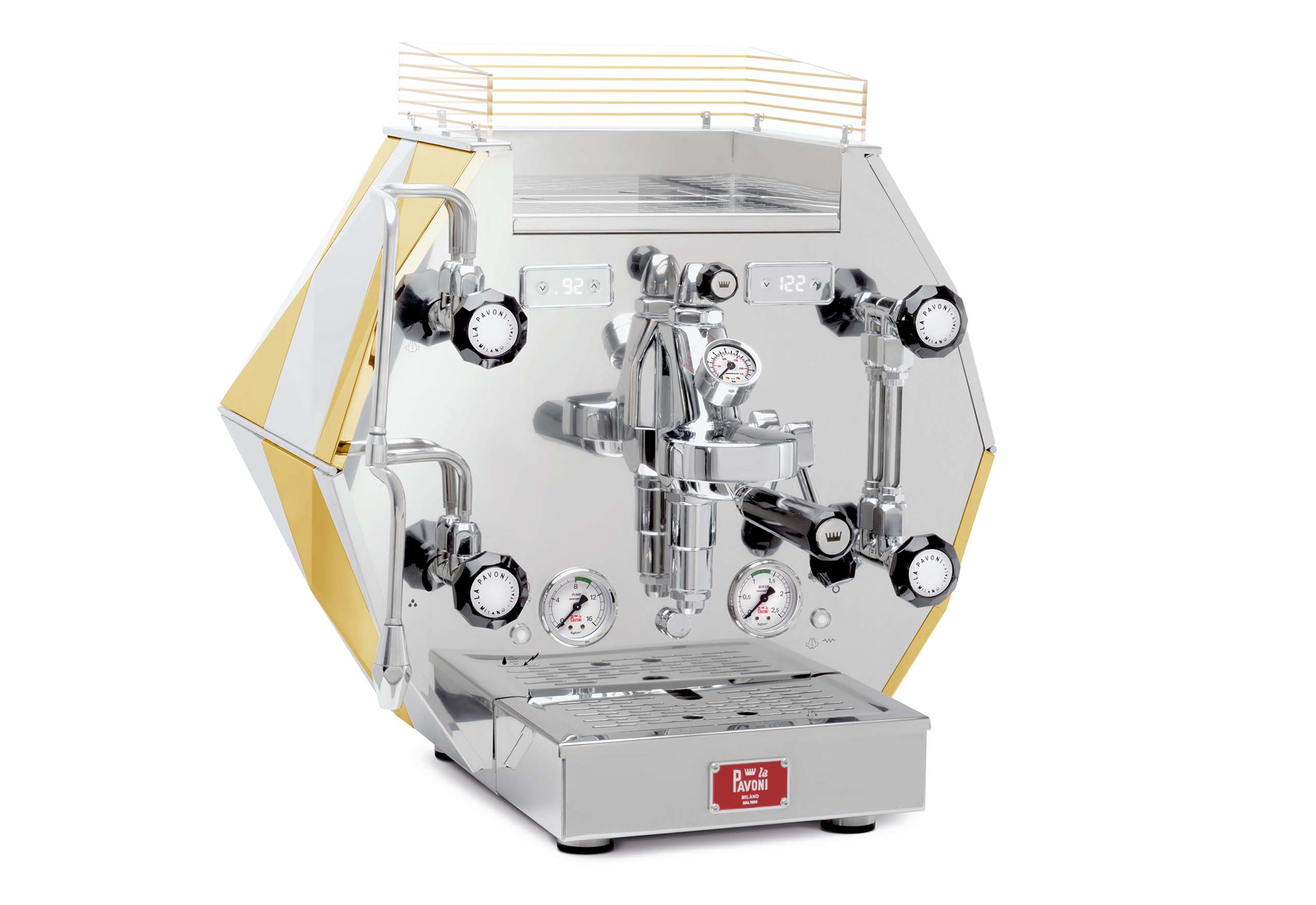 La Pavoni Diamantina Espresso Coffee Machine in stainless steel, new